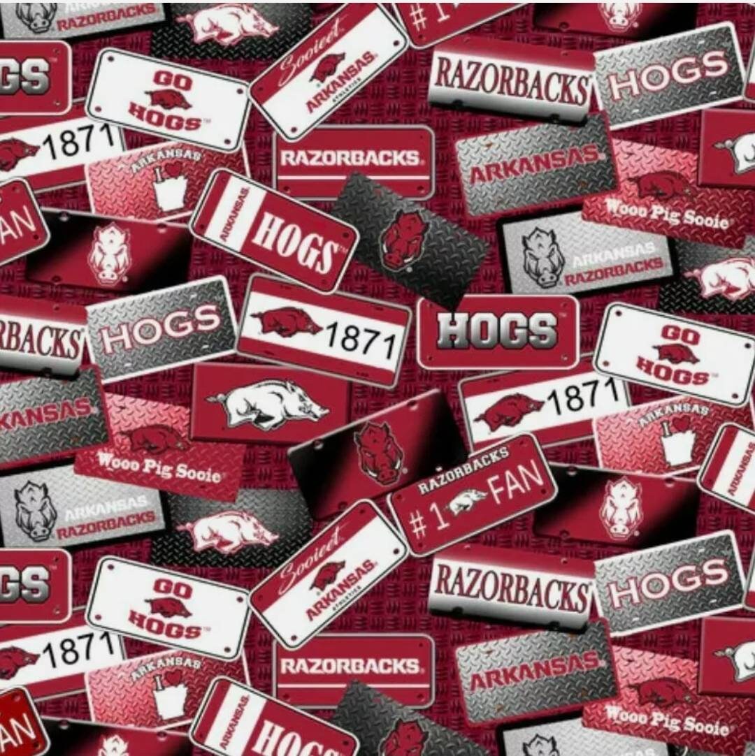 Sykel Arkansas Razorback License Plate Fabric - Etsy