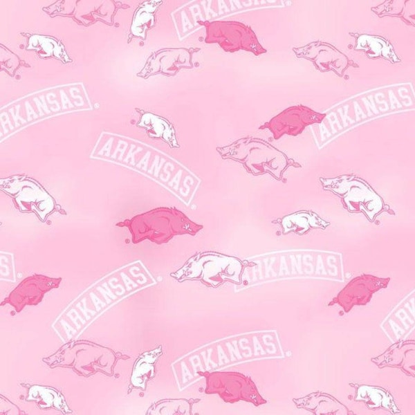 Pink Arkansas Razorback Fabric - Etsy