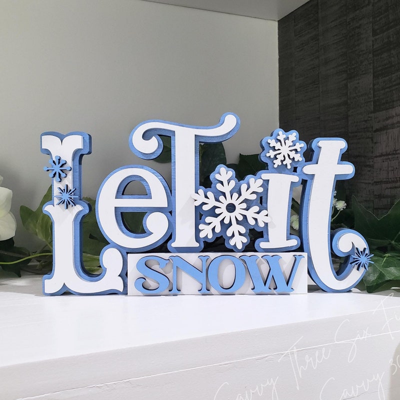 Let It Snow Shelf Decor - Etsy