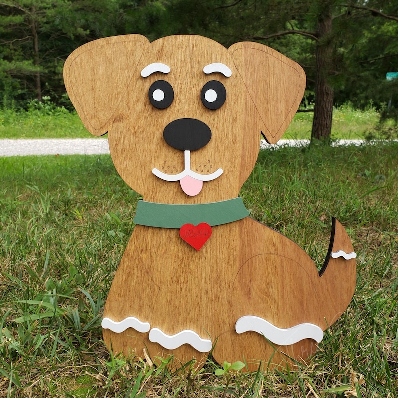 Gingerbread Wood Dog - Etsy