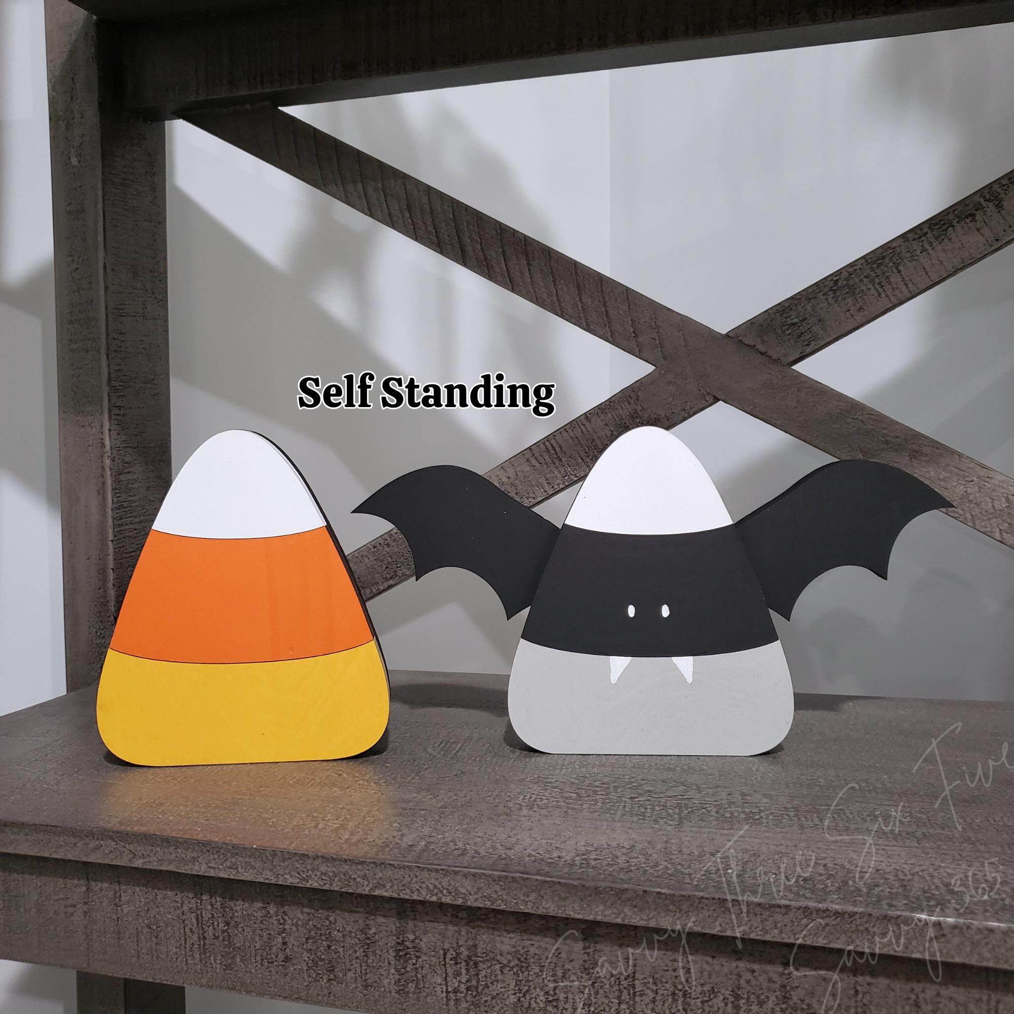 Halloween Candy Corn Set Wood Shelf Sitters | Spooky Candy Corn ...
