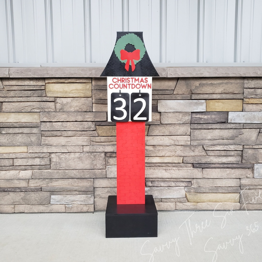 Christmas Countdown Tower | Outdoor Christmas Decor | Removable Numbers ...