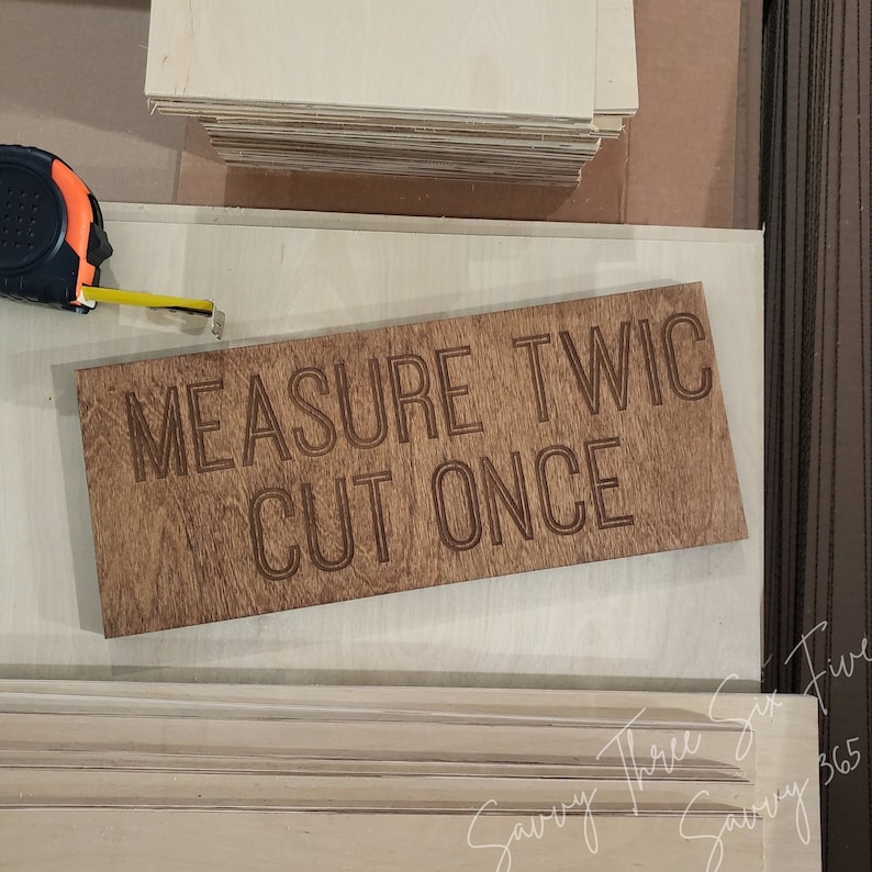 Woodworking Gifts | Measure Twice Cut Once | Garage Sign | Husband ...