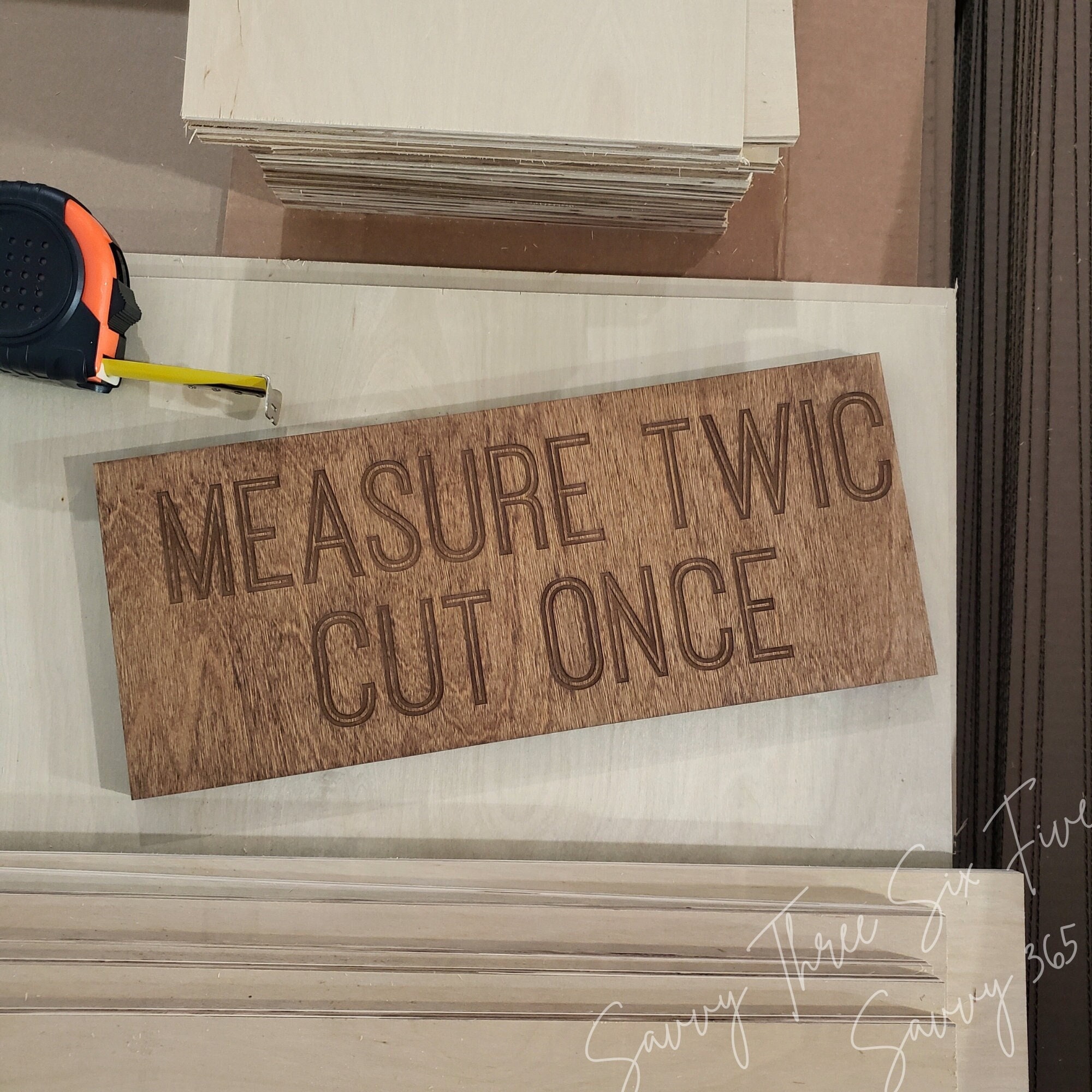 Woodworking Gifts | Measure Twice Cut Once | Garage Sign | Husband ...