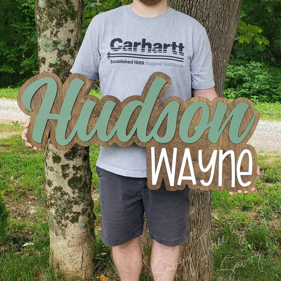 Large Wood Name Sign Nursery Name Girl Name Above Crib Name Sign Layered Baby Name Sign Boy Name ...