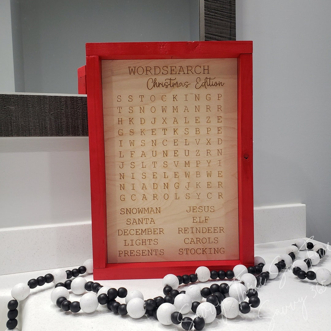 Christmas Word Search | Wall Sign | Christmas Puzzle Game | Wall Humor ...