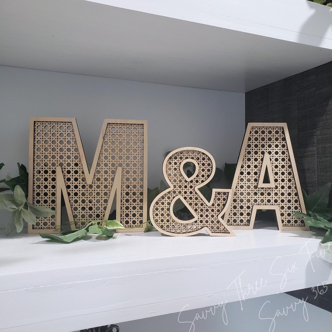 Rattan Letters for Wedding | Baby Shower Decor | Wood Nursery Letters ...