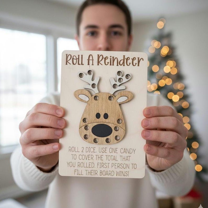 Roll A Reindeer Dice Rolling Game | Pre Packed Stocking Stuffer ...