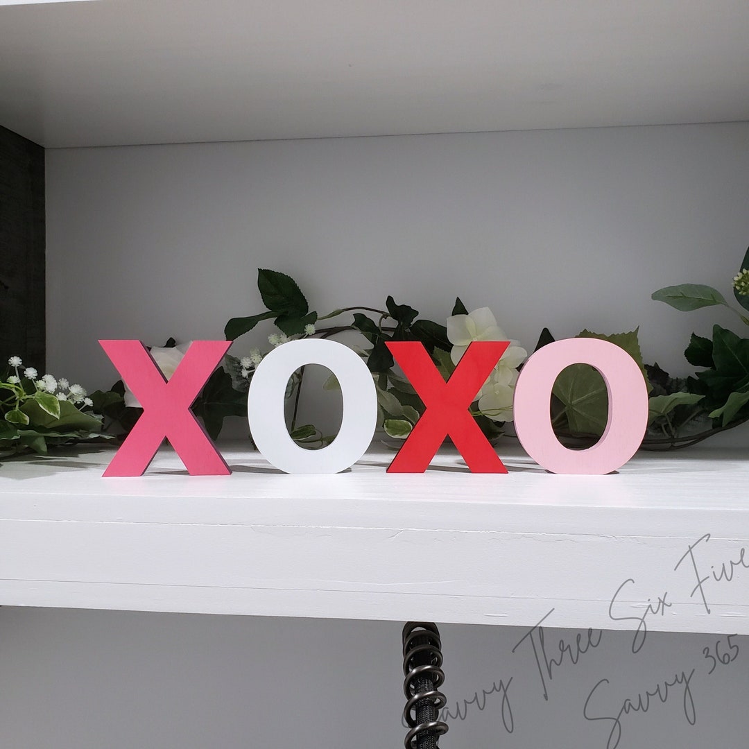 XOXO | Wood XOXO | Tiered Tray Valentines Decorations | Kitchen ...