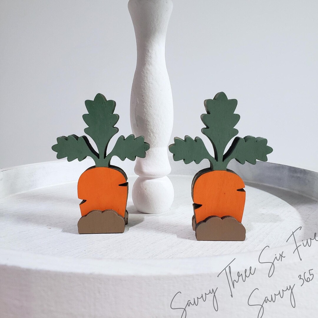 Emerging Wood Carrots | Standing Carrot | Spring Mantel Decorations ...