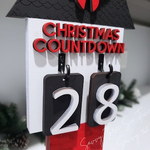 Christmas Countdown Table Top Tower | Removable Numbers | Wood Mantel ...