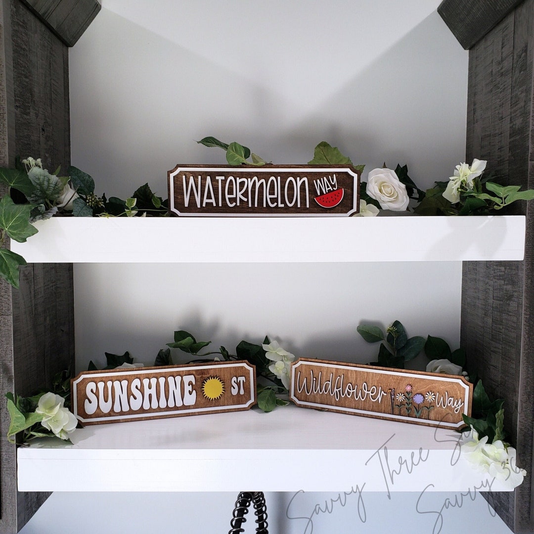 Summer Edition | 14" Street Signs | Watermelon | Tiered Tray Decor ...
