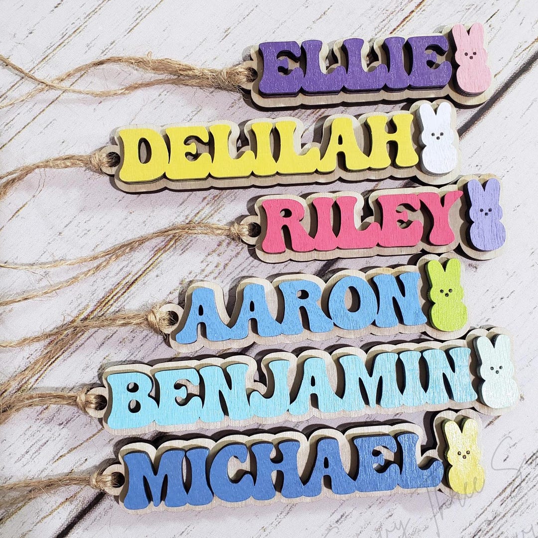 Custom Easter Name Tag | Easter Basket Personalized Bunny Ornament ...