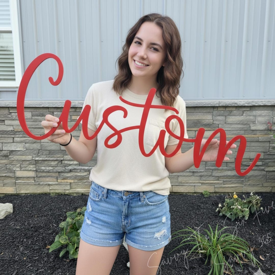 Custom Wood Cut Out Word Sign | Personalized Wood Wording Quote Wall ...