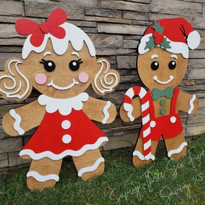 Gingerbread Cookie People | Outdoor Christmas Decor | Gingerbread Boy ...