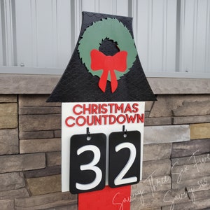 Christmas Countdown Tower | Outdoor Christmas Decor | Removable Numbers ...