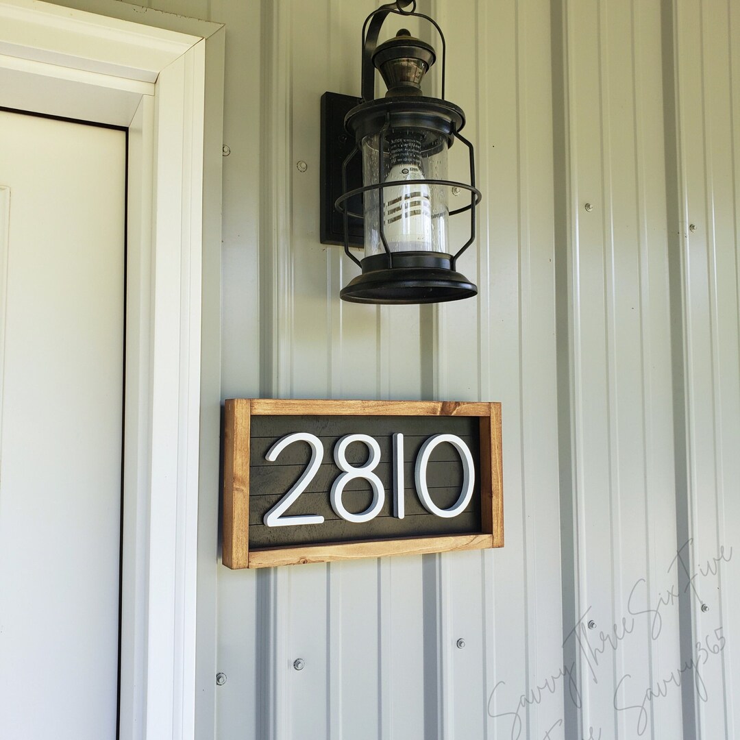 Shiplap House Numbers Home Number Mailbox Address Sign Horizontal House ...