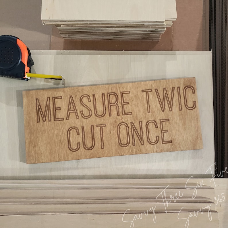 Woodworking Gifts | Measure Twice Cut Once | Garage Sign | Husband ...
