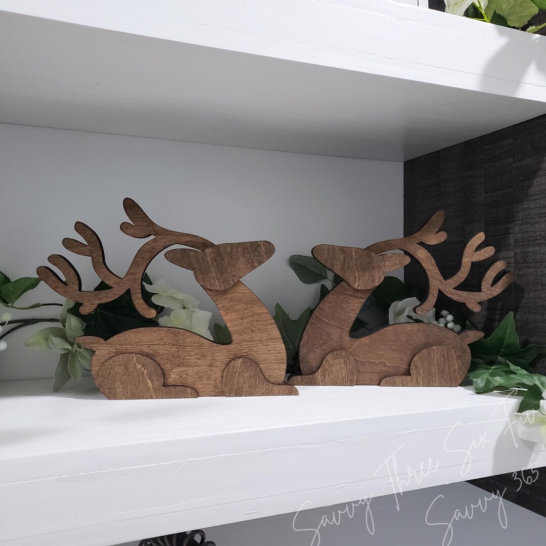 Whimsical Reindeer | Winter Shelf Sitter | Fireplace Decor | Christmas ...