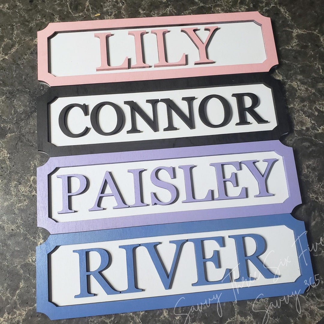 First Name Boys or Girls Door Sign | 12" Street Signs | Nursery Bedroom ...