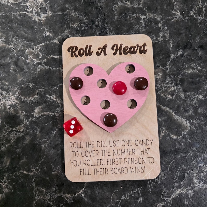 Roll A Heart Game | Valentine's Day Party Favors | Candy Free V Day ...