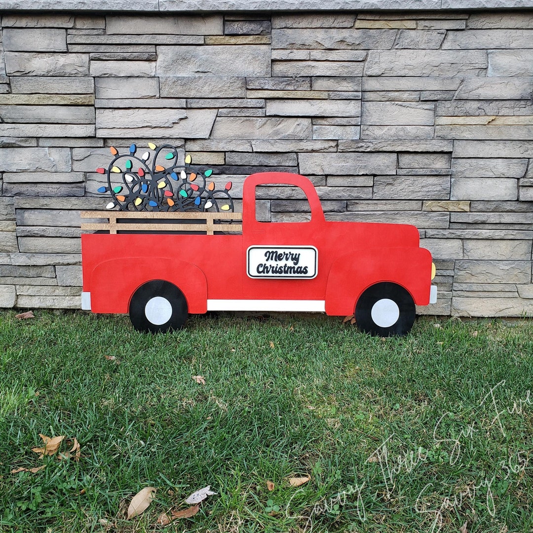 Little Red Truck | Outdoor Decor | Interchangeable Attachments | Rustic ...