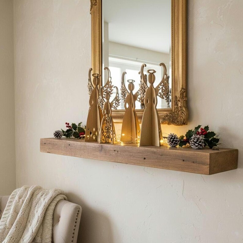3D Wooden Angel | Christmas Mantel Decor | Easy Storage - Etsy