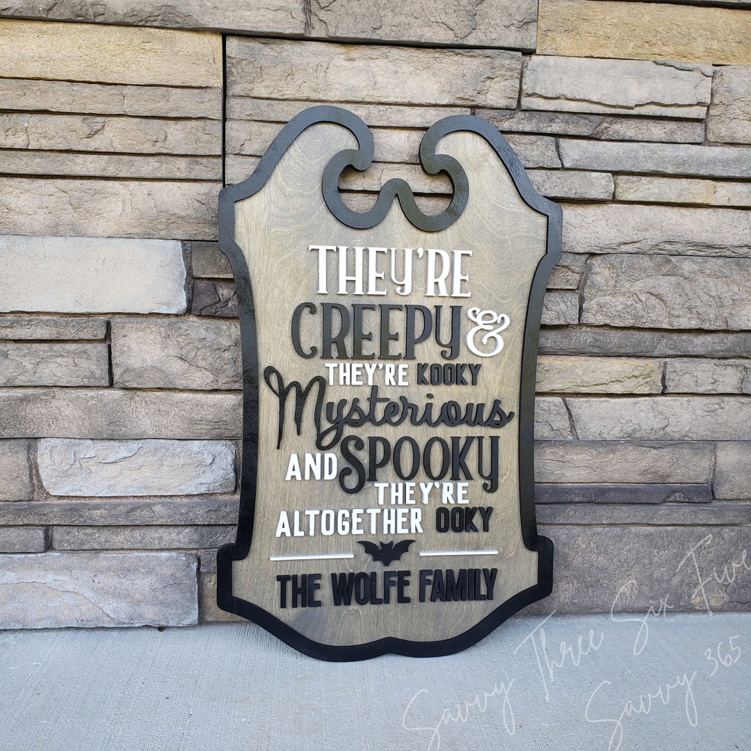 They're Creepy & Kooky | Custom Family Sign | Halloween Wall Hangings ...