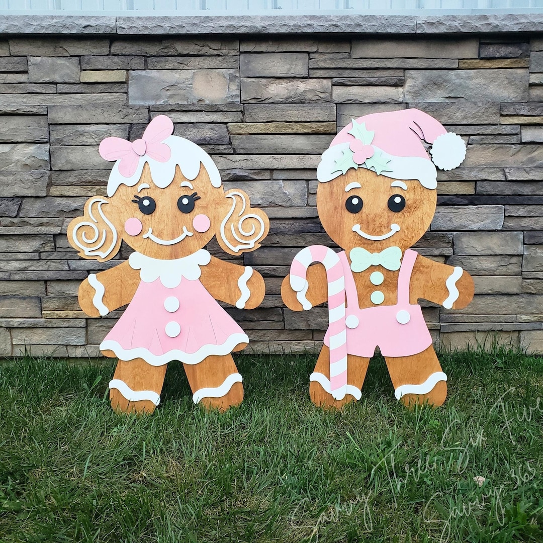 Gingerbread Cookie People | Pastel Version | Outdoor Wood Decor ...
