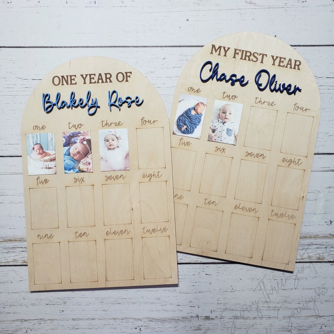 Baby's First Year Photo Board | 2x3 Pictures | Milestone Display - Etsy