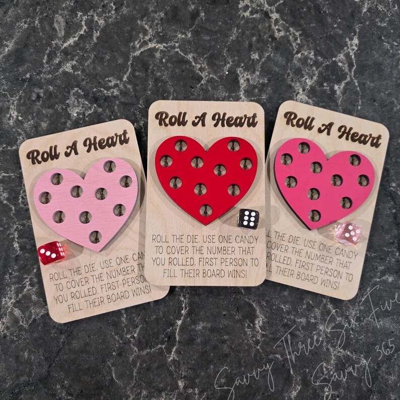 Roll A Heart Game | Valentine's Day Party Favors | Candy Free V Day ...