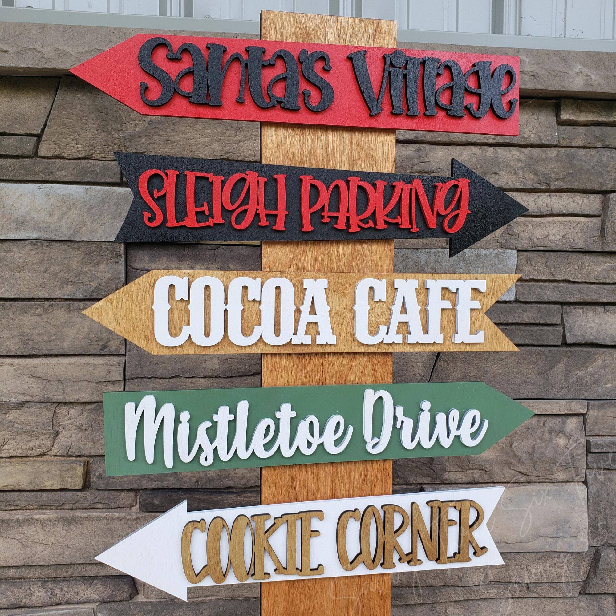 Christmas Direction Porch Sign | Outdoor Seasonal Decor | Removable ...