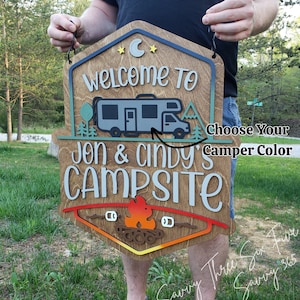 Welcome to Our Campsite | Personalized Camping Sign | Family Name ...
