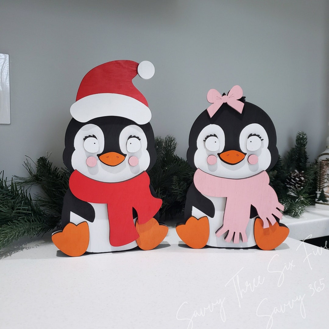 Sitting Penguins | Shelf Sitter | Penguin | Fireplace Decor | Mantel ...