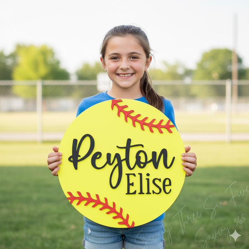 Softball Wood Round Signs - Etsy