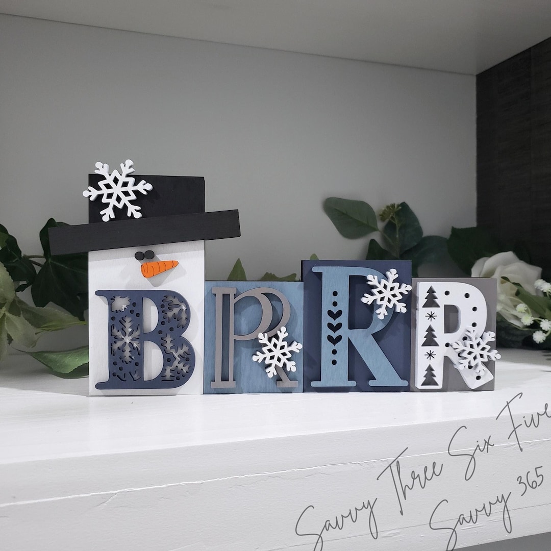 Brrr Shelf Sitter| Winter Fireplace Decor | Christmas Mantel ...