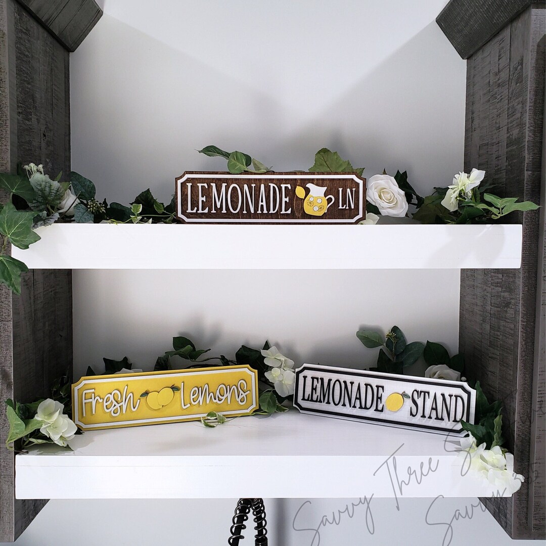 Lemon Edition | 14" Street Signs | Lemonade Stand | Tiered Tray Decor ...