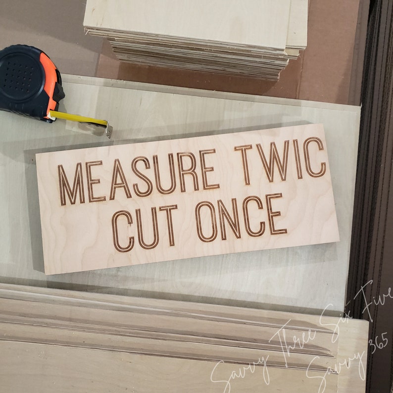 Woodworking Gifts | Measure Twice Cut Once | Garage Sign | Husband ...