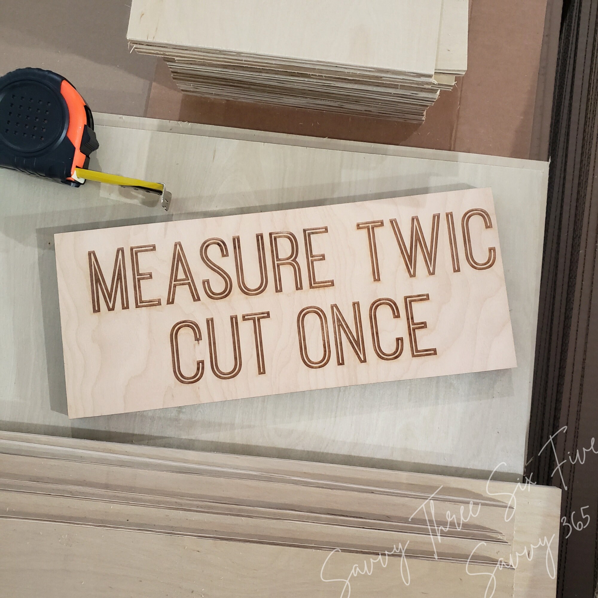 Woodworking Gifts | Measure Twice Cut Once | Garage Sign | Husband ...