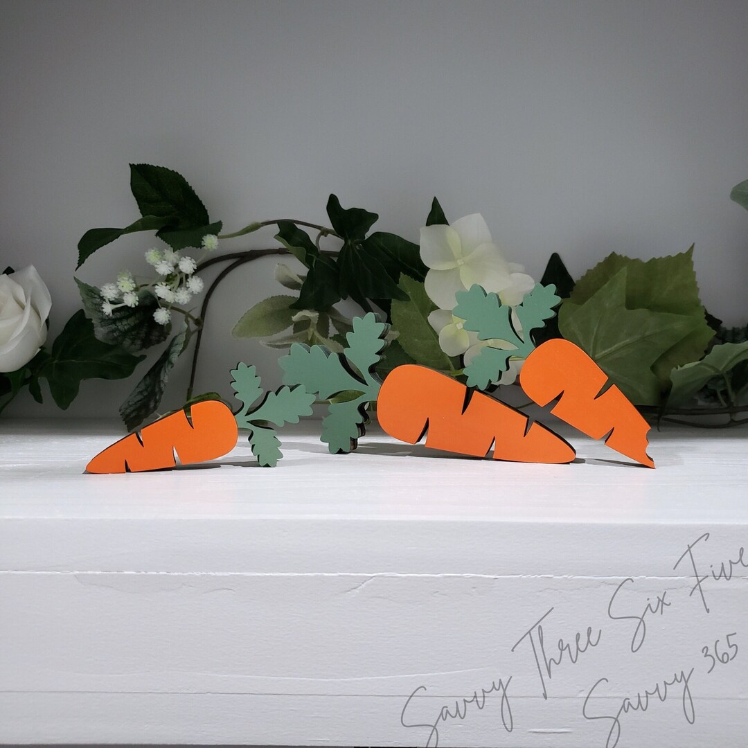 Carrot | Wood Carrots | Tiered Tray Spring Decorations | Kitchen ...