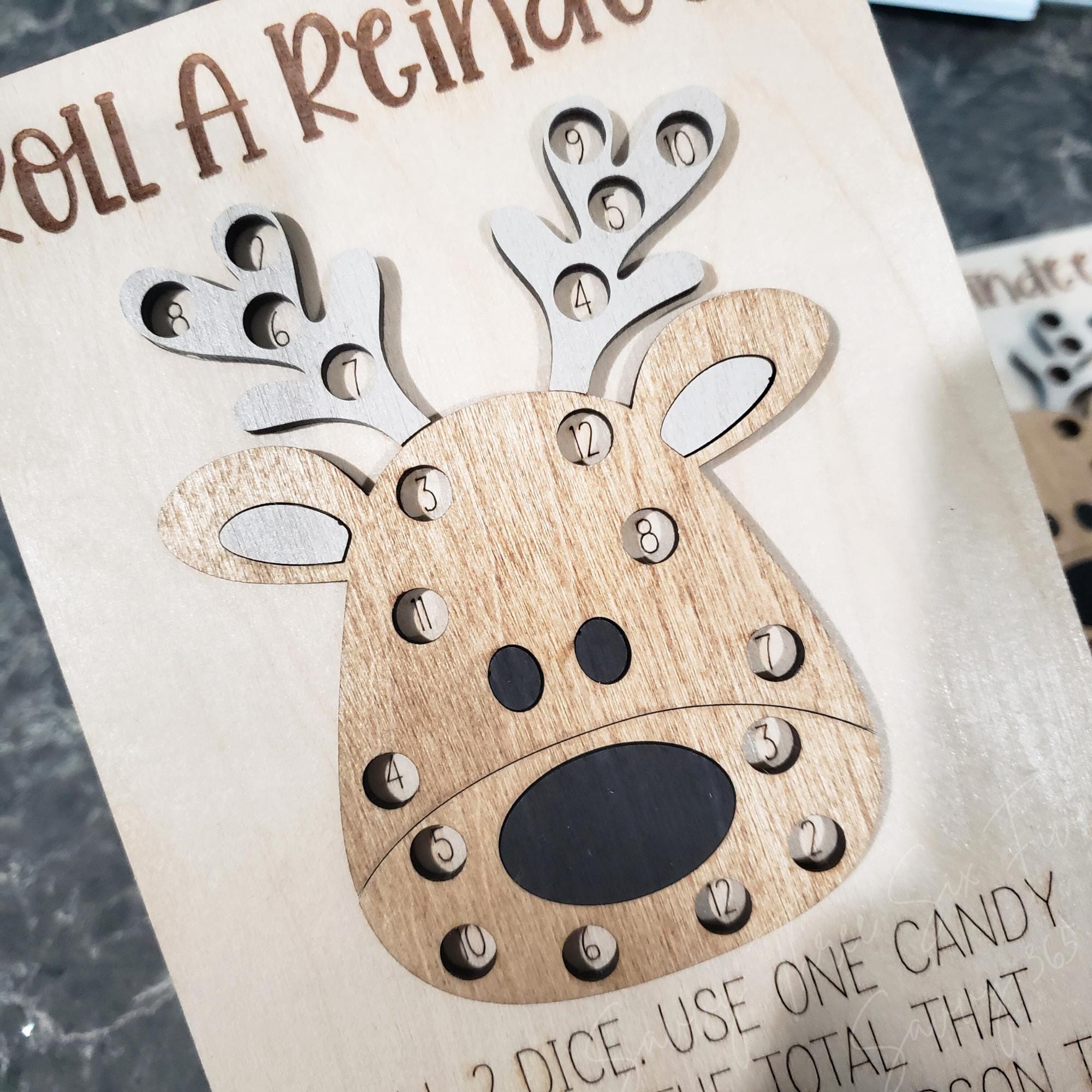 Roll A Reindeer Dice Rolling Game | Pre Packed Stocking Stuffer ...