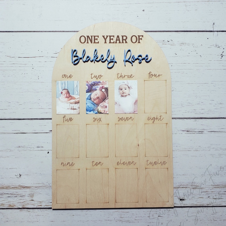 Baby's First Year Photo Board | 2x3 Pictures | Milestone Display - Etsy
