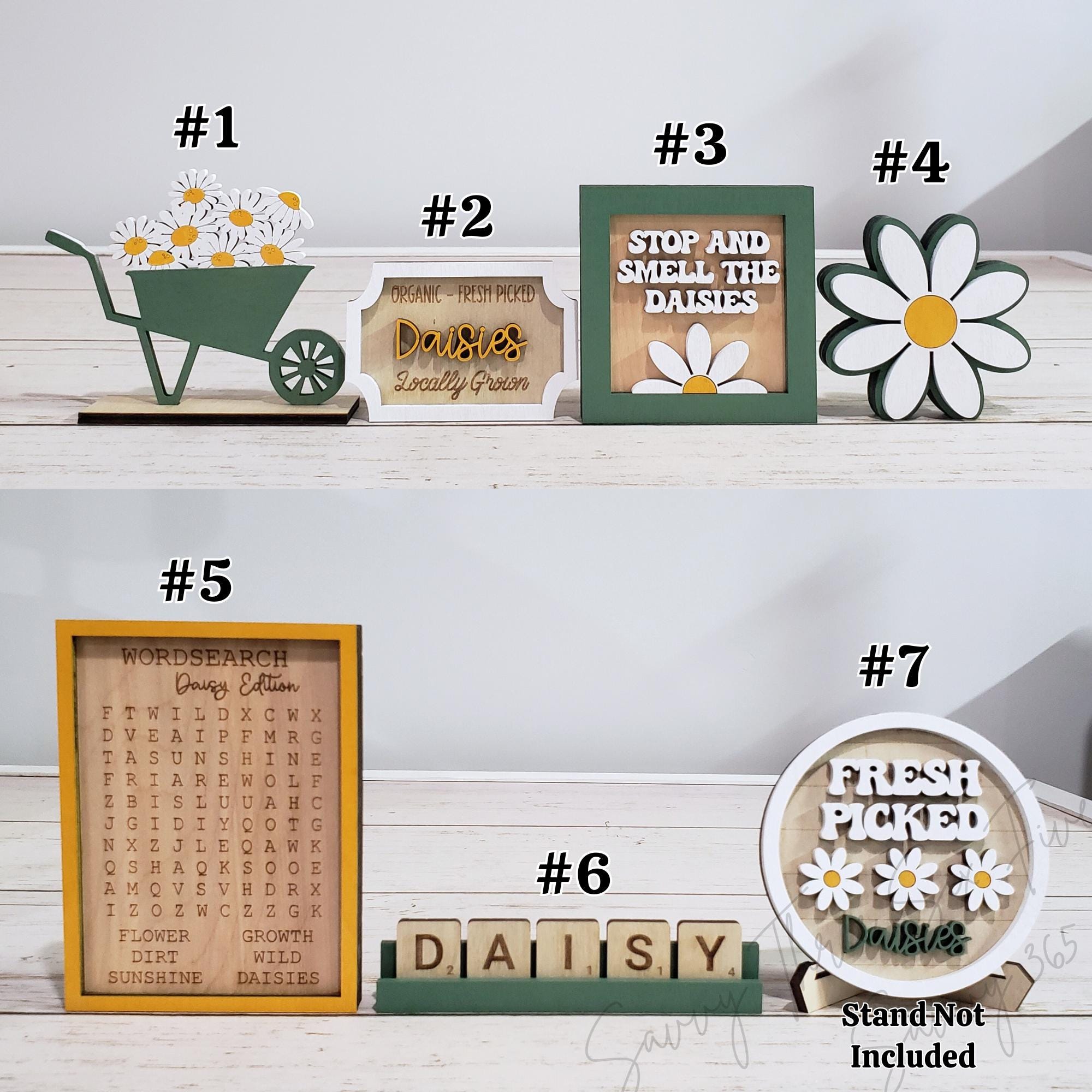 Daisy Edition Tiered Tray Set | Fresh Picked Daises | Mini Tray Signs ...