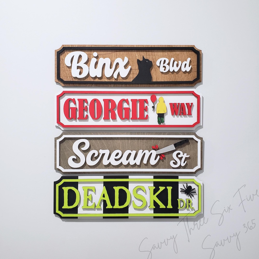 Halloween Movie Edition 1 | 14" Street Signs | Binx Blvd | Georgie Way ...