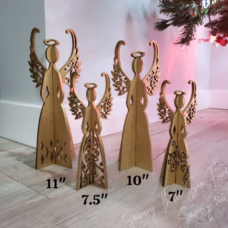 3D Wooden Angel | Christmas Mantel Decor | Easy Storage - Etsy