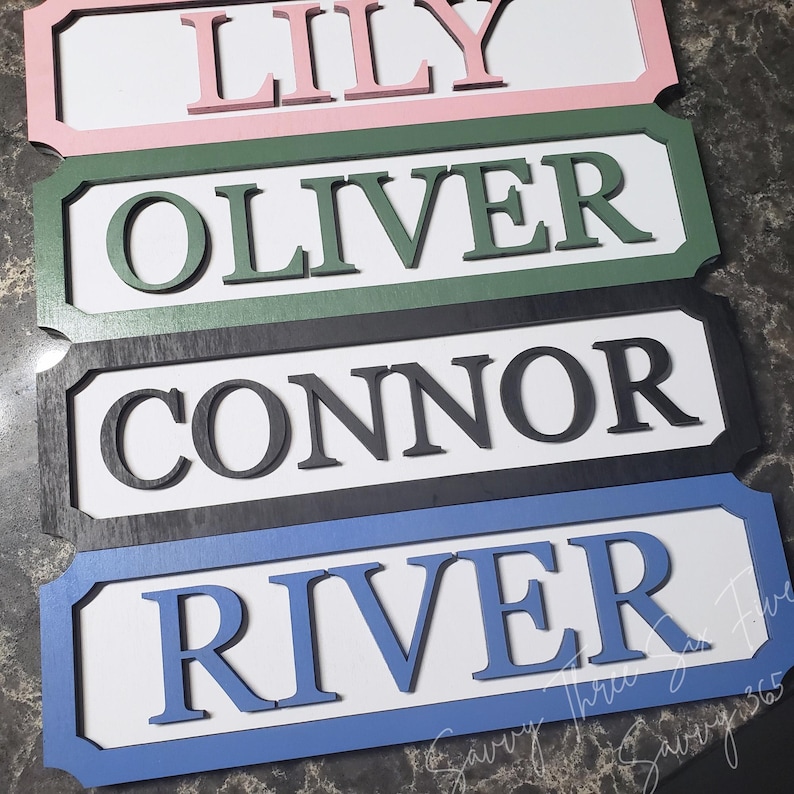 First Name Boys or Girls Door Sign | 12" Street Signs | Nursery Bedroom ...