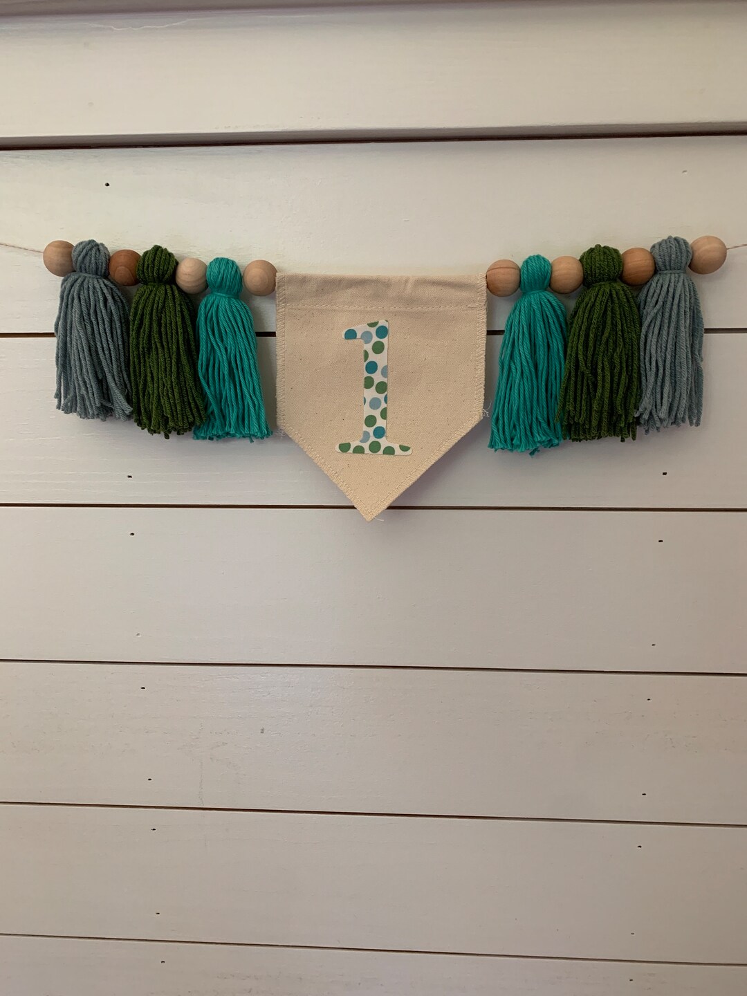 1st Birthday Banner, Highchair Banner, Neurtal Tassel Garland, Initial ...