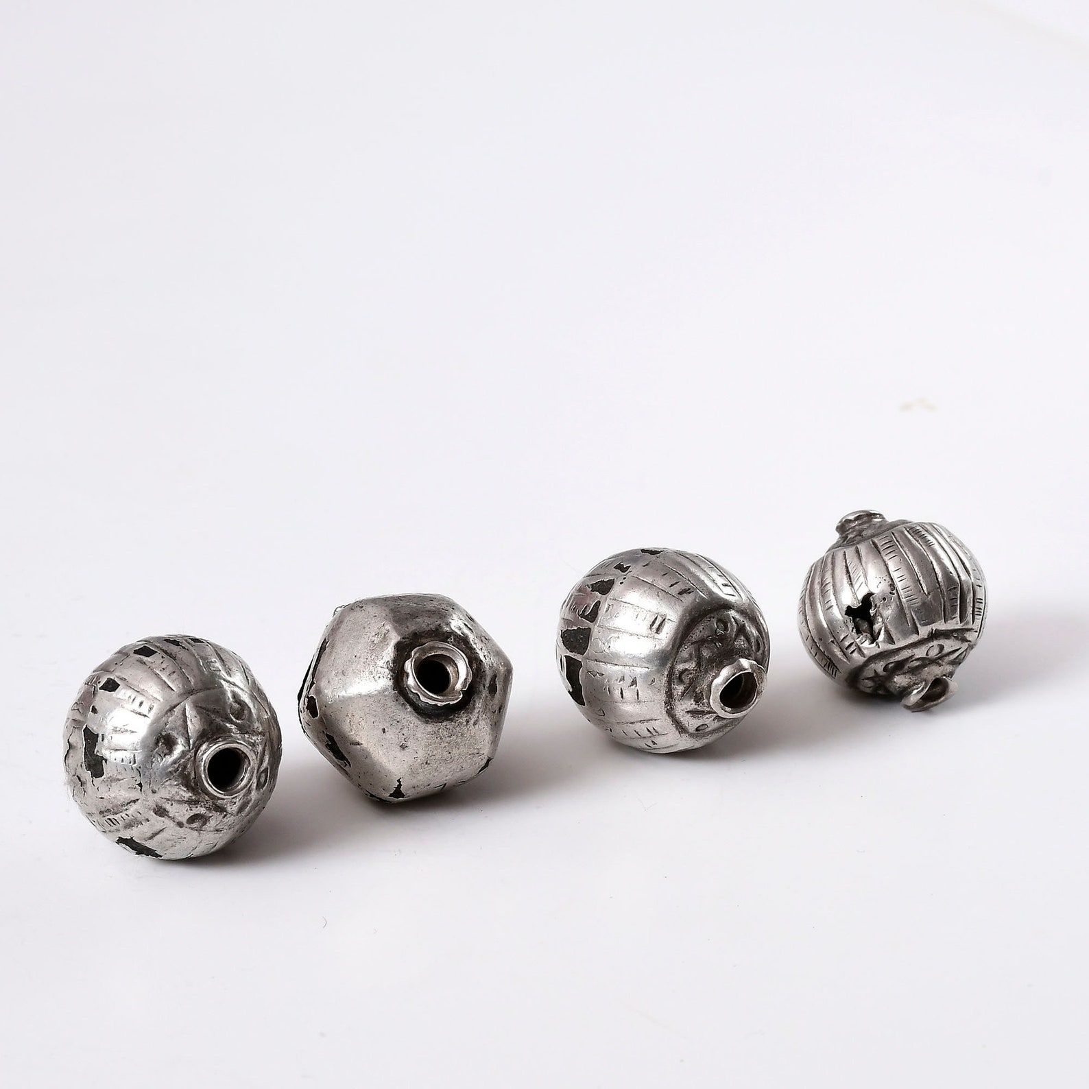 4x Vintage Ethiopian Somal Silver Muria Bead Harrar, Eastern Ethiopia ...