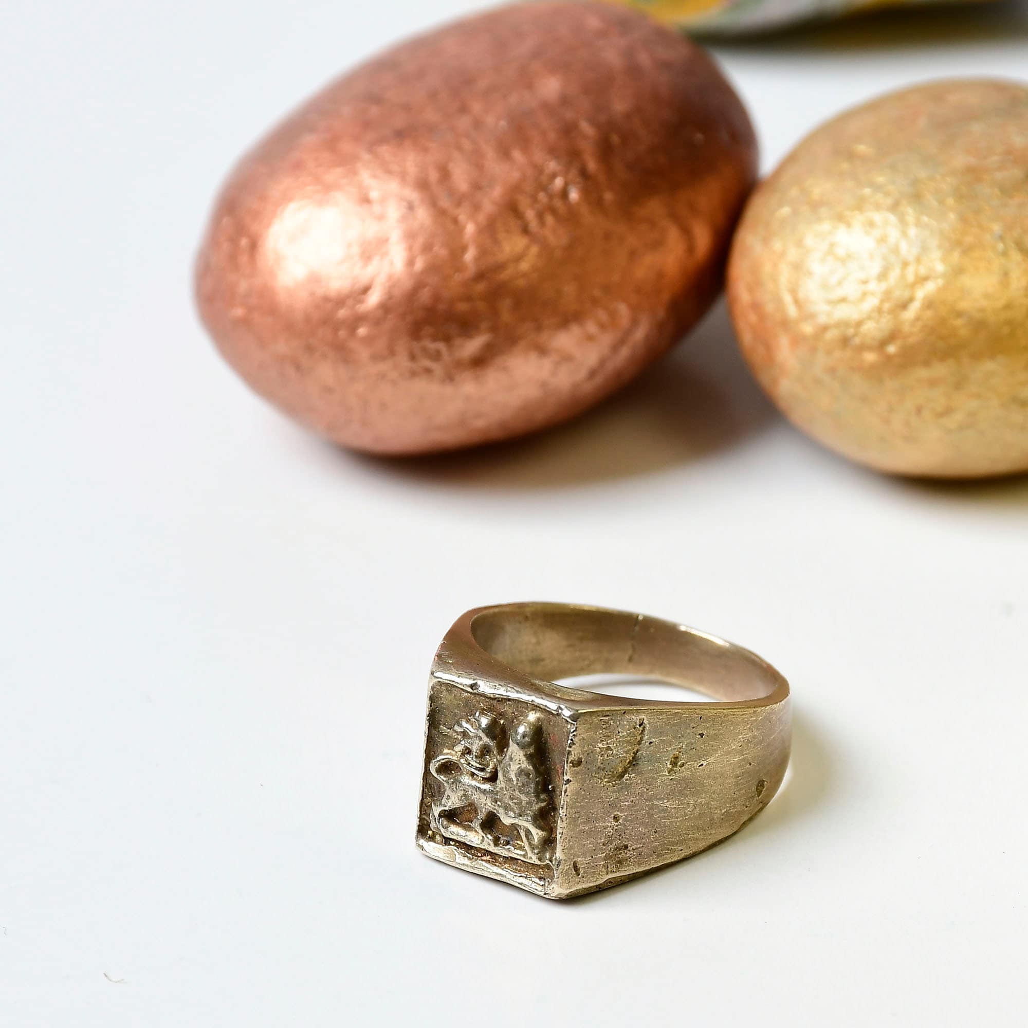 Golden Lion of Judah Ring Handmade Moambessa Ring Rasta Haile Selassie ...