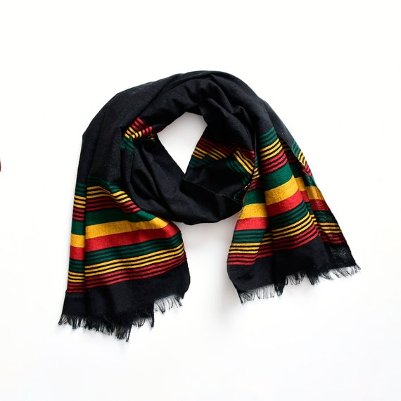 Rasta clothing Ethiopian scarf Netela Rasta shawl bla… - Gem